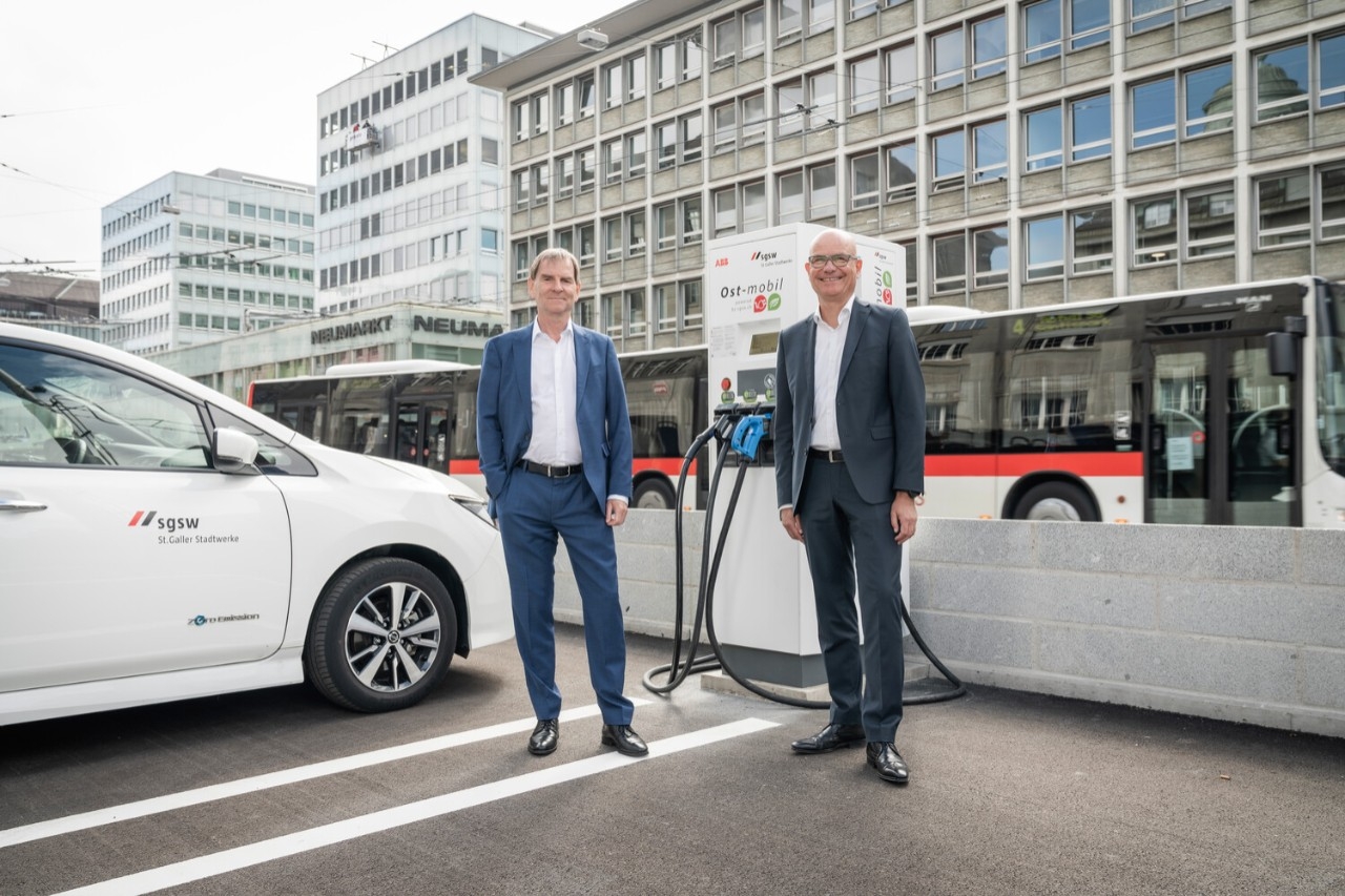 Elektromobilität in der Stadt St.Gallen: Neue Schnellladestation am Bahnhof
